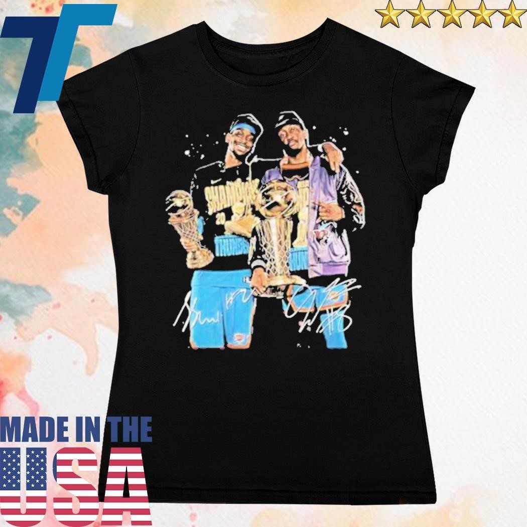 SGA & JDub Jalen Williams Trophies OKC Thunder NBA Champions 2025 Shirt ...