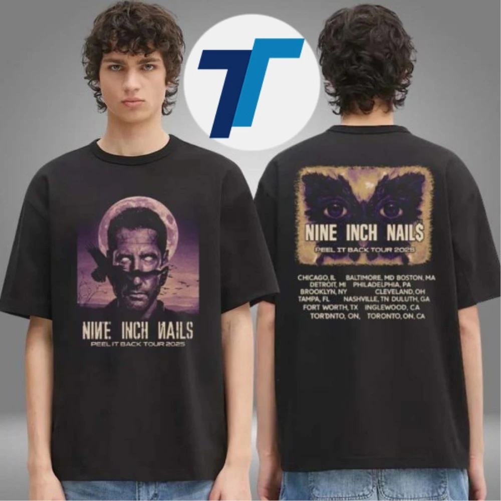 Nine Inch Nails Peel It Back Tour 2025 Butterfly Eyes Two Sided Shirt ...