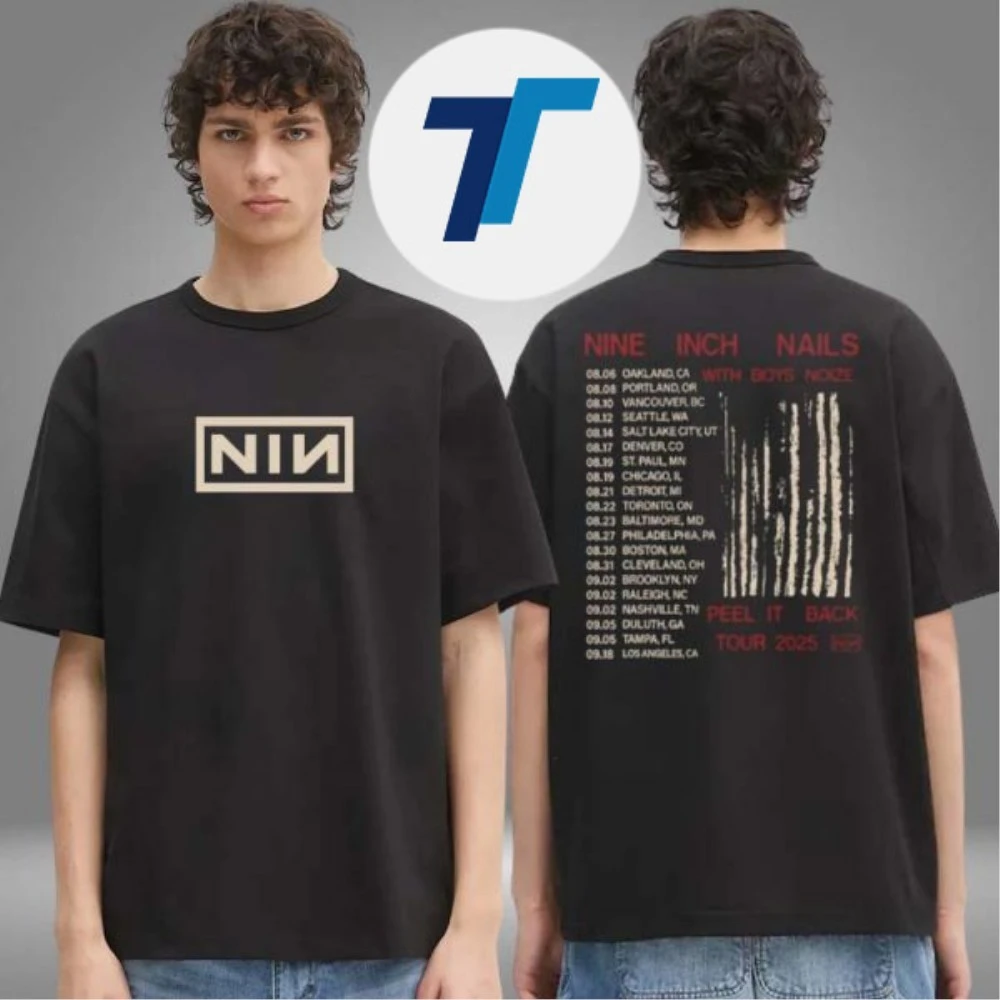 Nine Inch Nails Peel It Back Tour 2025 Time Dates Logo Band Two Sided ...