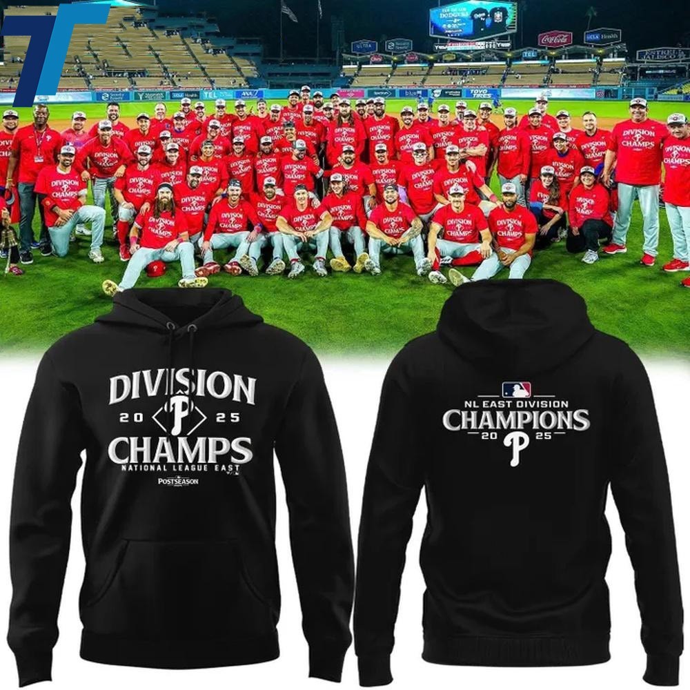 Philadelphia Phillies 2025 NL East Division Champions Black Hoodie ...