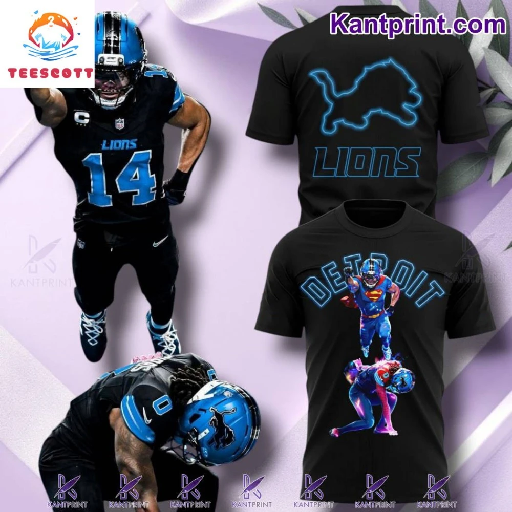 Detroit Lions Amon-ra St. Brown And Jahmyr Gibbs’ Spider-man Superman T ...