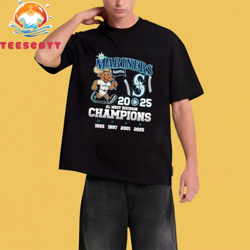 Mariners AL West Division Champions 1995 1997 2001 2025 T-Shirt ...