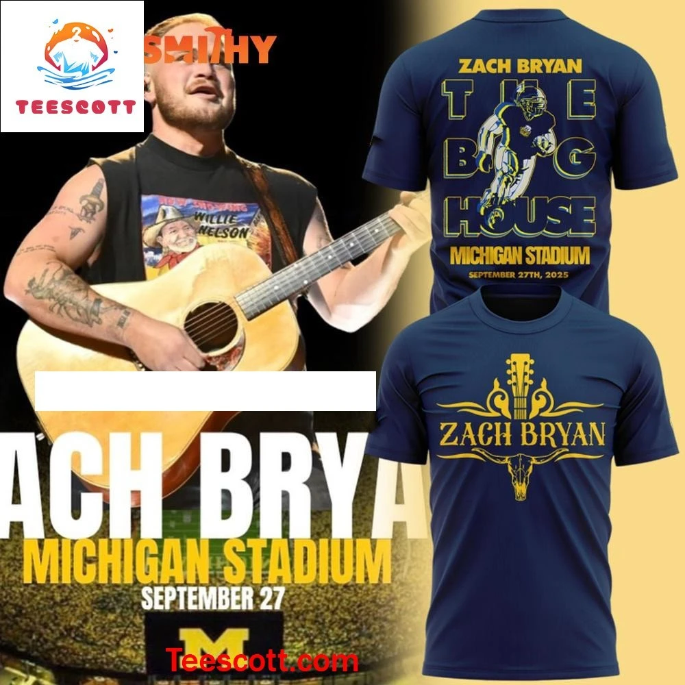 Michigan Wolverines Football 2025 x Zach Bryan The Big House Shirt ...