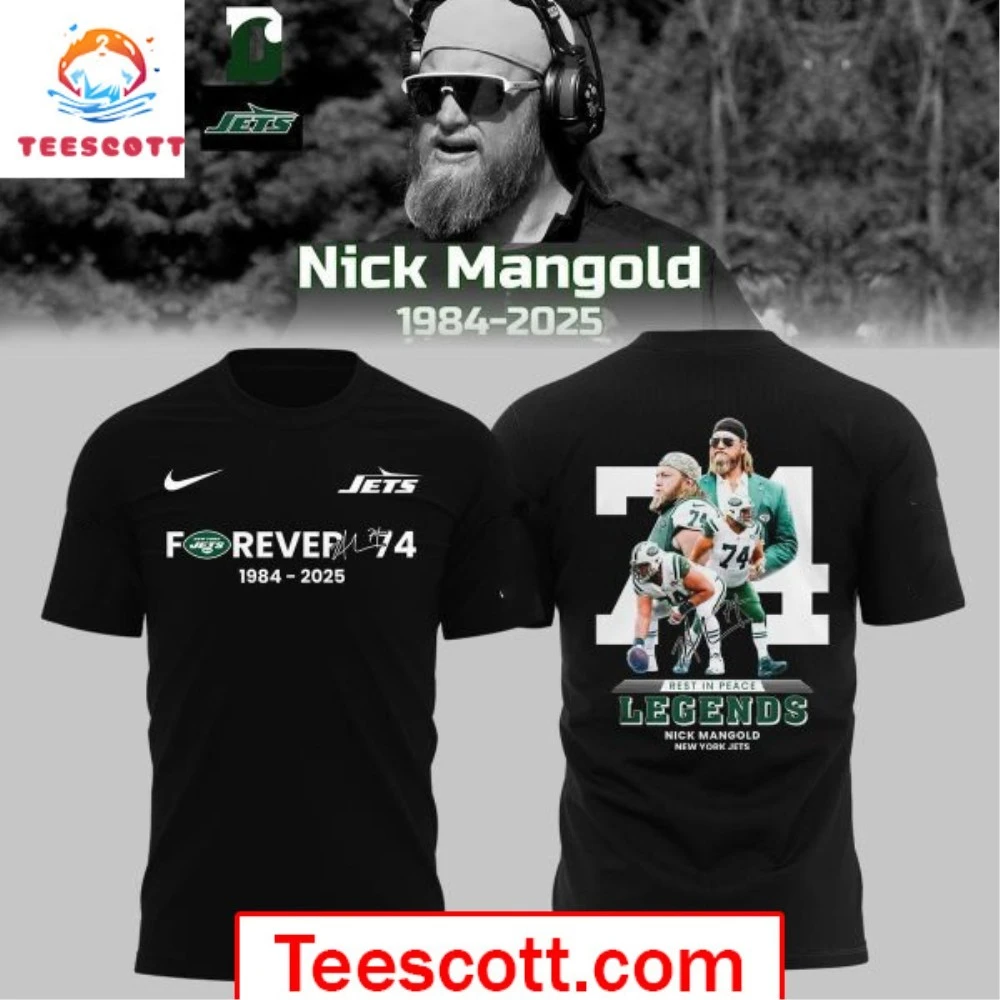 Nick Mangold New York Jets Forever 74 Legends Black Two Sided Shirt ...