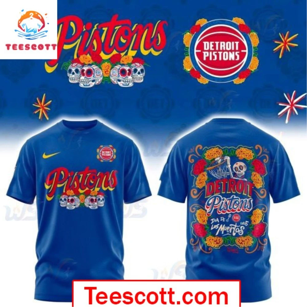 Detroit Pistons x Dia De Los Muertos 2025 Two Sided Shirt - Official ...