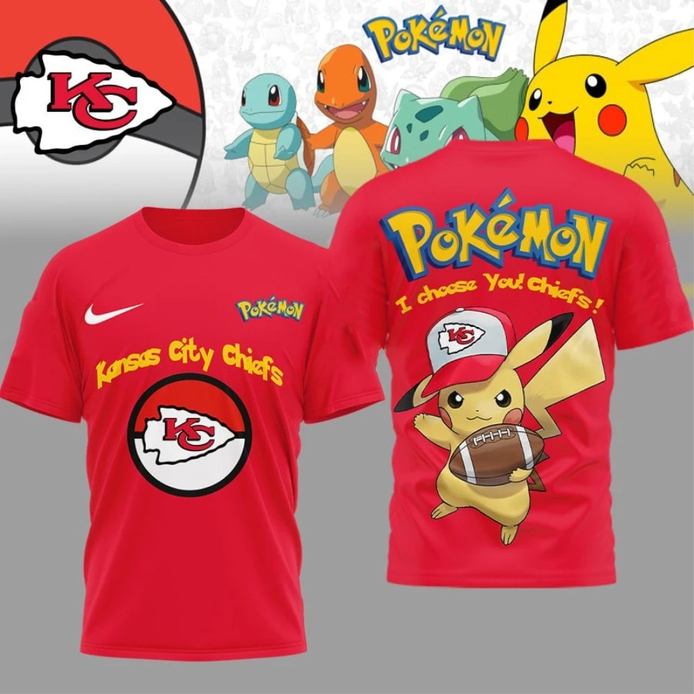 Funny Kansas City Chiefs NFL I Choose You Pokemon Pikachu Shirt ...