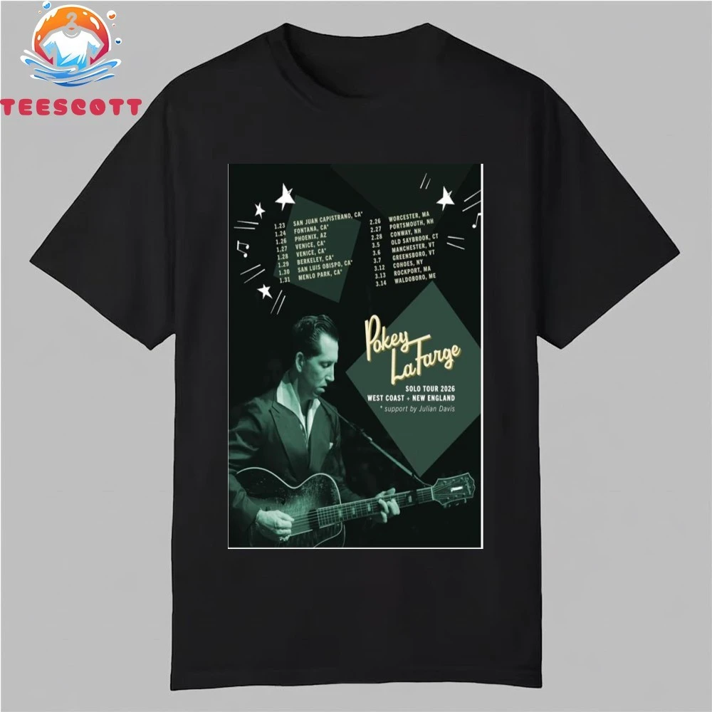 Pokey LaFarge West Coast & New England Solo Tour 2026 Poster Shirt ...