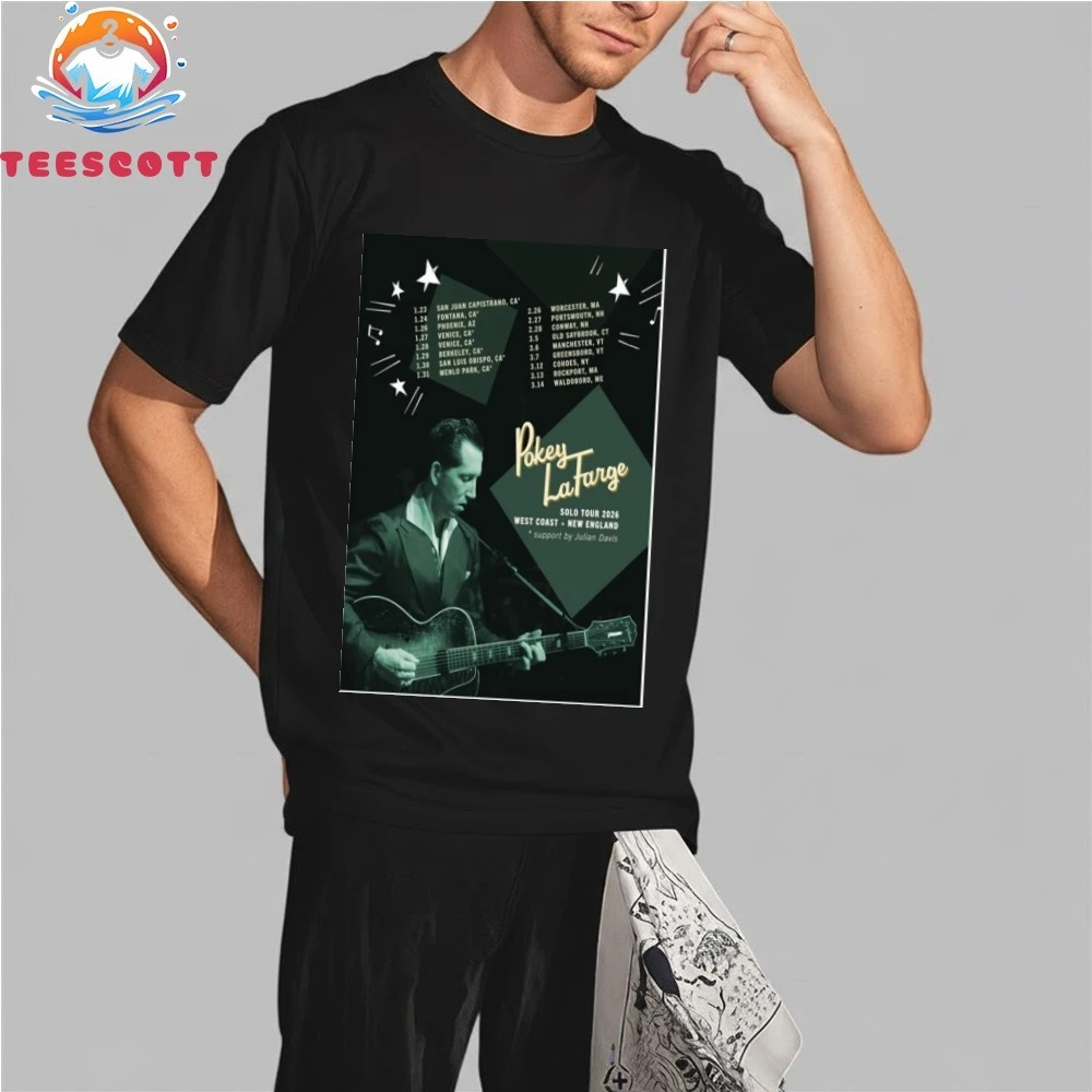 Pokey LaFarge West Coast & New England Solo Tour 2026 Poster Shirt ...